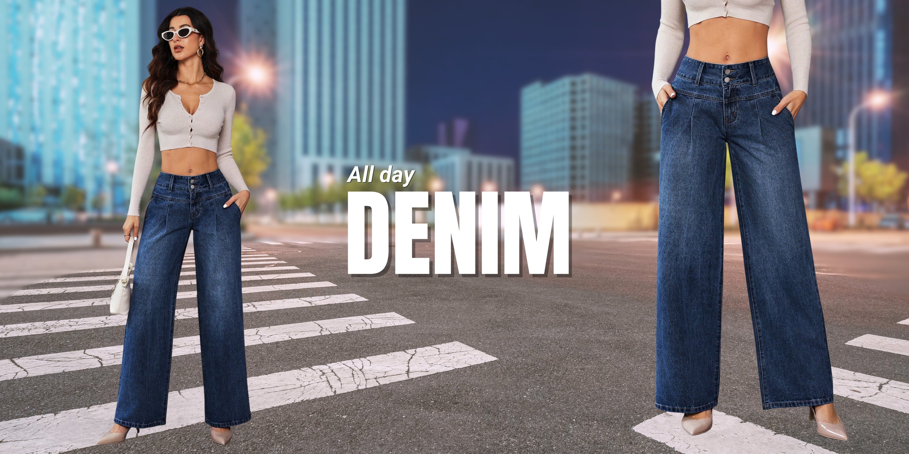 Glossia Fashion | Trendy High-Waist Stretch Jeans for Women